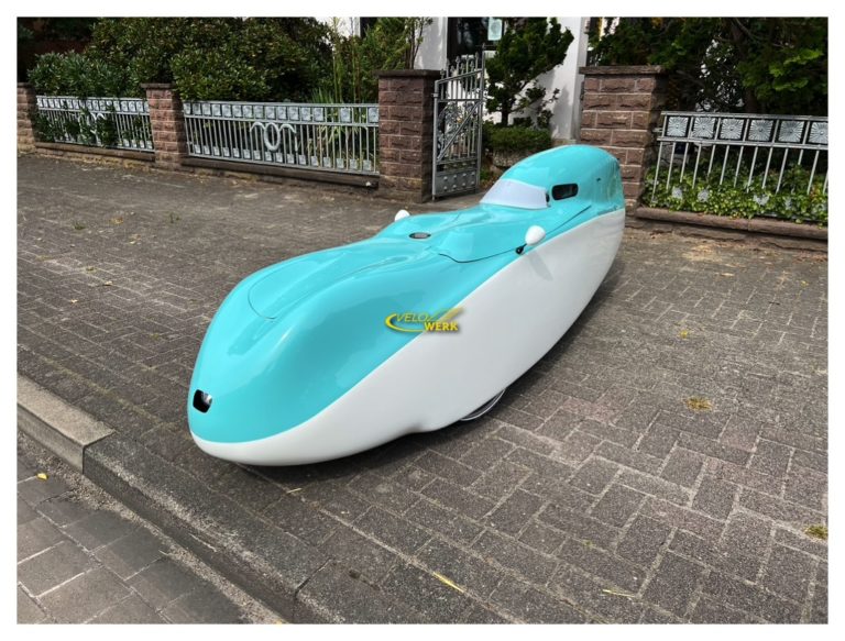 Velomobil Milan SL weiß / türkis (verkauft) - Zentrum für Velo-Mobilität